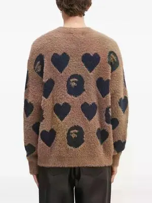 A BATHING APE Heart-ape Head Sweater