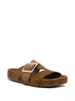 Loewe Ease Buckle Suede Sandals