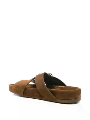 Loewe Ease Buckle Suede Sandals