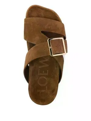 Loewe Ease Buckle Suede Sandals