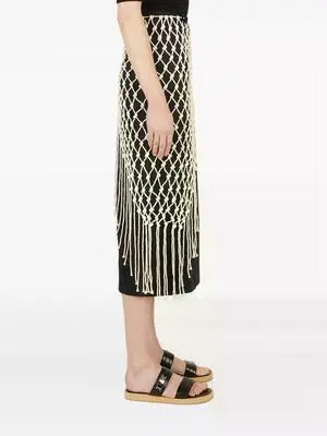WYNN HAMLYN Macramé-overlay Skirt
