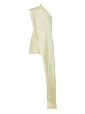 TALLER MARMO Berenson Draped Fringe Dress - Neutrals