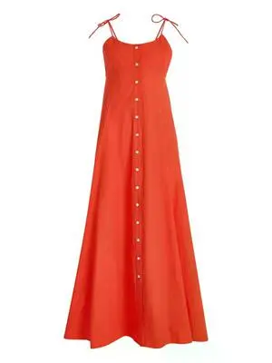 Rosie Assoulin Button-front Tie-strap Maxi Dress