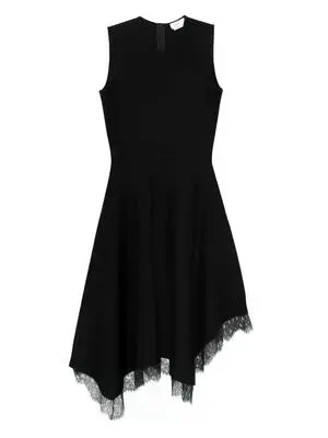 Alexander McQueen Lace-trimmed Sleeveless Midi Dress - Black
