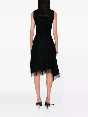 Alexander McQueen Lace-trimmed Sleeveless Midi Dress - Black