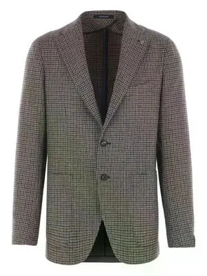 Tagliatore Houndstooth Wool Blazer - Brown