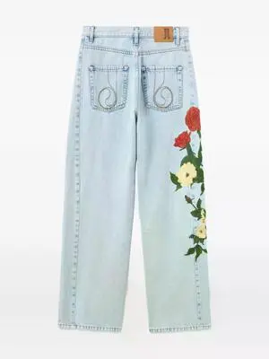 La DoubleJ Barrel Embroidered Floral Jeans