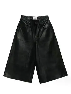 HAIKURE Leather Wide Leg Shorts