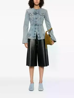 HAIKURE Leather Wide Leg Shorts