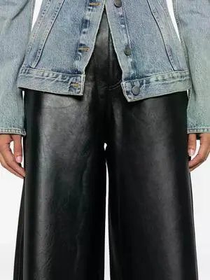 HAIKURE Leather Wide Leg Shorts