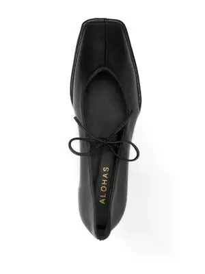 ALOHAS Sway Leather Ballerina Shoes - Black
