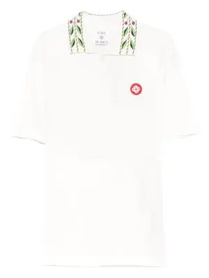 Casablanca Embroidered-collar Polo Shirt - White