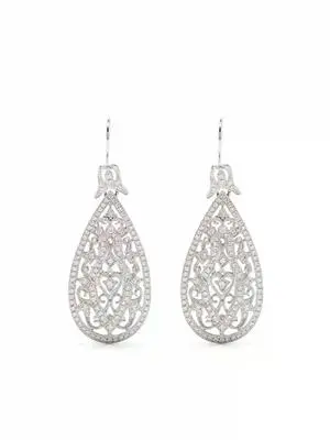 WOUTERS & HENDRIX 18kt White Gold Diamond Drop Earrings - Silver