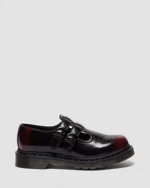 Dr. Martens 8065 Arcadia Rub Off Leather Mary Jane Shoes - Red