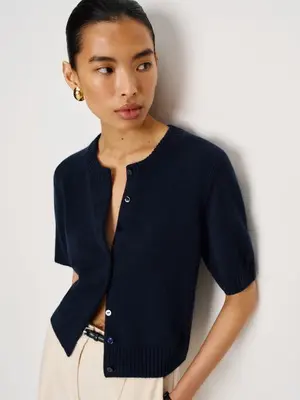 REFORMATION Maude Cashmere Cardigan - Blue