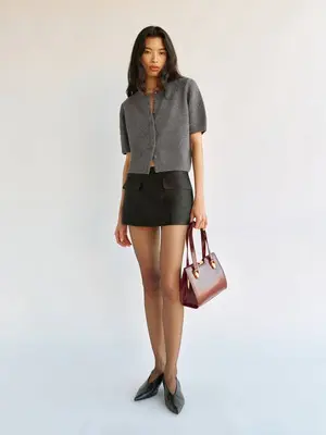REFORMATION Maude Cashmere Cardigan - Grey