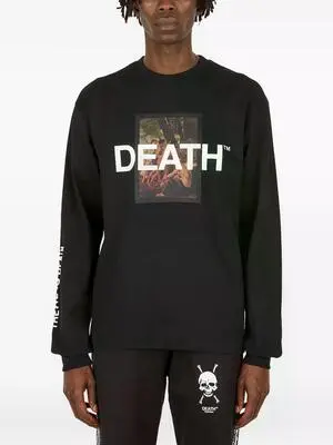 DEATH CIGARETTES Graphic-print Long-sleeve T-shirt - Black