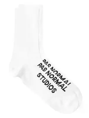 PAS NORMAL STUDIOS Logo-intarsia Ankle Socks - White