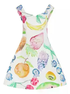 Rosie Assoulin Fruits-print Mini Day Dress - White