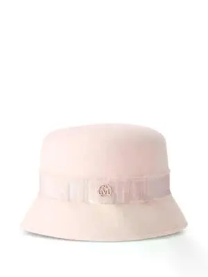 MAISON MICHEL Logo-plaque Hat - Pink