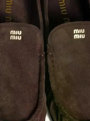 Miu Miu Logo-print Suede Loafers