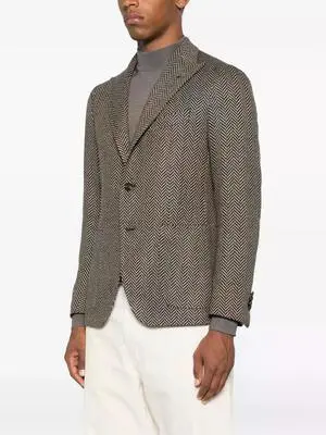 Tagliatore Herringbone Single-breasted Blazer - Neutrals
