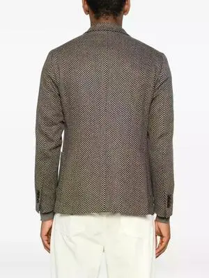 Tagliatore Herringbone Single-breasted Blazer - Neutrals