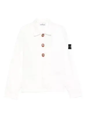 Stone Island Jacket With Compass Badge - White