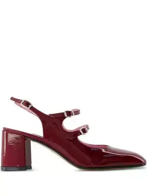 CAREL 50mm Patent Leather Buckle Pumps - Red