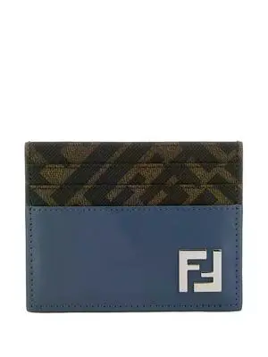 Fendi Ff-motif Leather Cardholder - Blue