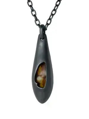 PARTS OF FOUR Chrysalis Amber Necklace - Black