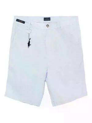 Paul & Shark Linen Shorts With Keychain - Blue