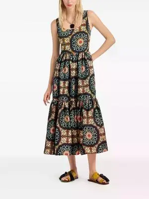 La DoubleJ Capri Silk-blend Midi Dress - Black