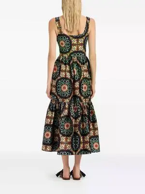 La DoubleJ Capri Silk-blend Midi Dress - Black