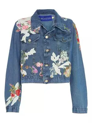 LETHICIA BRONSTEIN Floral Embroidered Denim Jacket - Blue