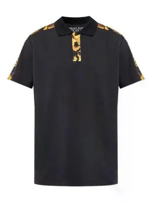 Versace Baroque-print Panel Polo Shirt