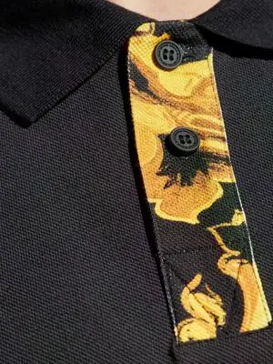 Versace Baroque-print Panel Polo Shirt
