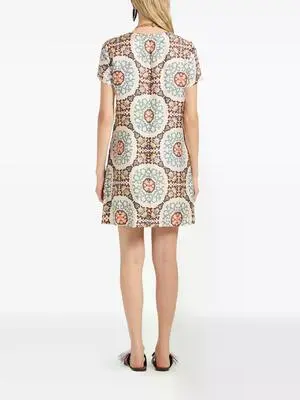 La DoubleJ Swing Printed Silk Dress