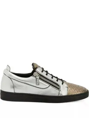 GIUSEPPE ZANOTTI Frankie Leather Sneakers - Silver