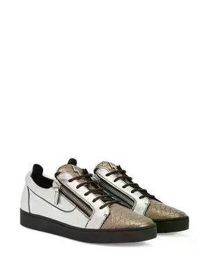 GIUSEPPE ZANOTTI Frankie Leather Sneakers - Silver