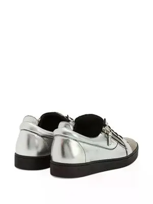 GIUSEPPE ZANOTTI Frankie Leather Sneakers - Silver