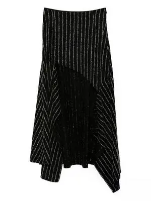 MUGLER Pinstripe Asymmetric Skirt