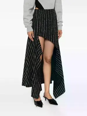 MUGLER Pinstripe Asymmetric Skirt