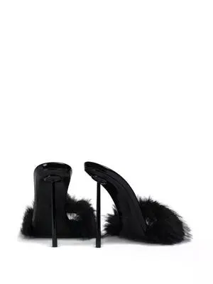 LE SILLA 120mm Bella Feathered Sandals - Black