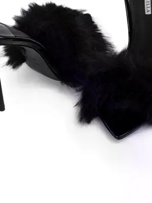 LE SILLA 120mm Bella Feathered Sandals - Black