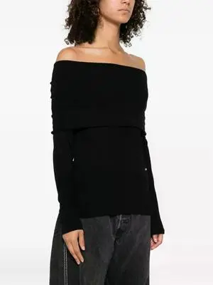 Pinko Off-shoulder Wool Top
