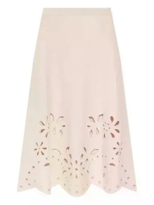 Ulla Johnson Laser-cut Scalloped Hem A-line Skirt