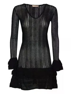 TWINSET Perforated Ruffled Mini Dress