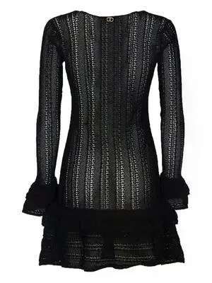 TWINSET Perforated Ruffled Mini Dress