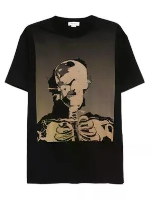 Alexander McQueen Skeleton-print Cotton T-shirt - Black